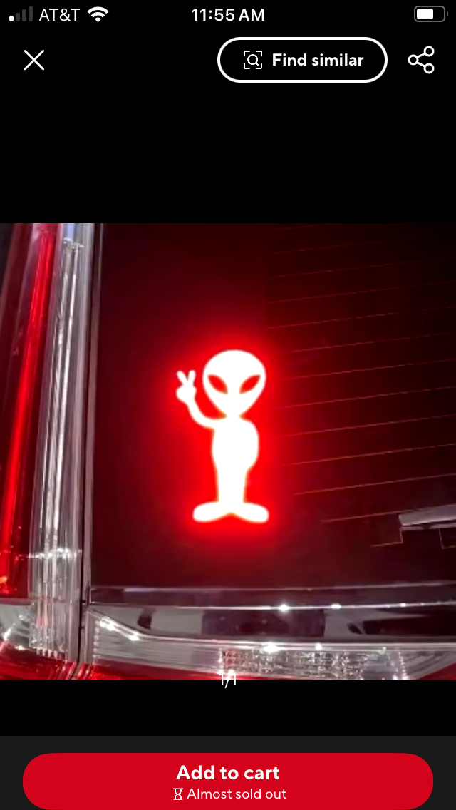 Alien Car Decal Reflective – MI Creator’s Cove