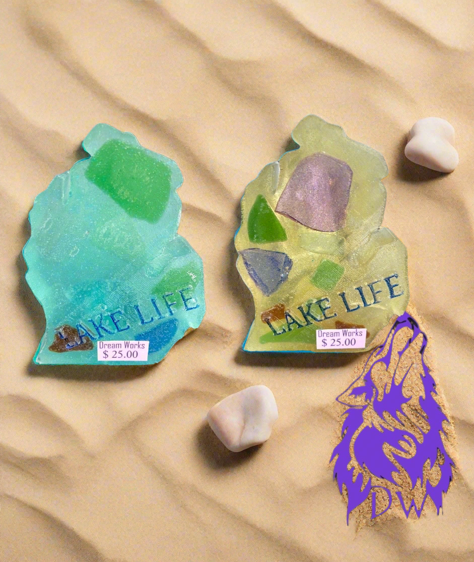 Michigan Lake Life Beach Glass Resin Decor – MI Creator’s Cove